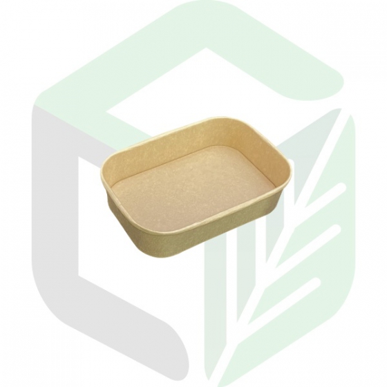 Rectangular Kraft Paper Food Containers 500ml_KB1716B