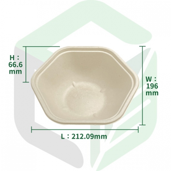 Compostable Hexagon Bowls 1000ml_CBH-1000B