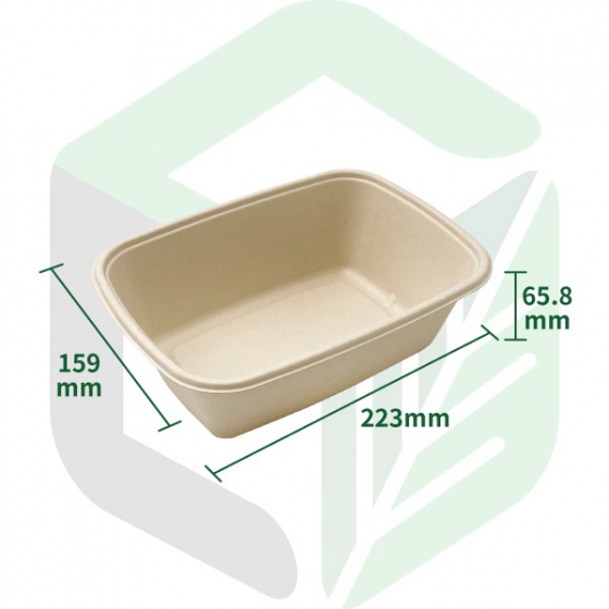 Enpak compostable boxes Rectangular 1400ml 1 compartment