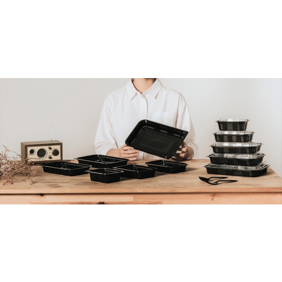 Non-Microwavable PS Rectangular Bento Boxes _ 1 Compartment